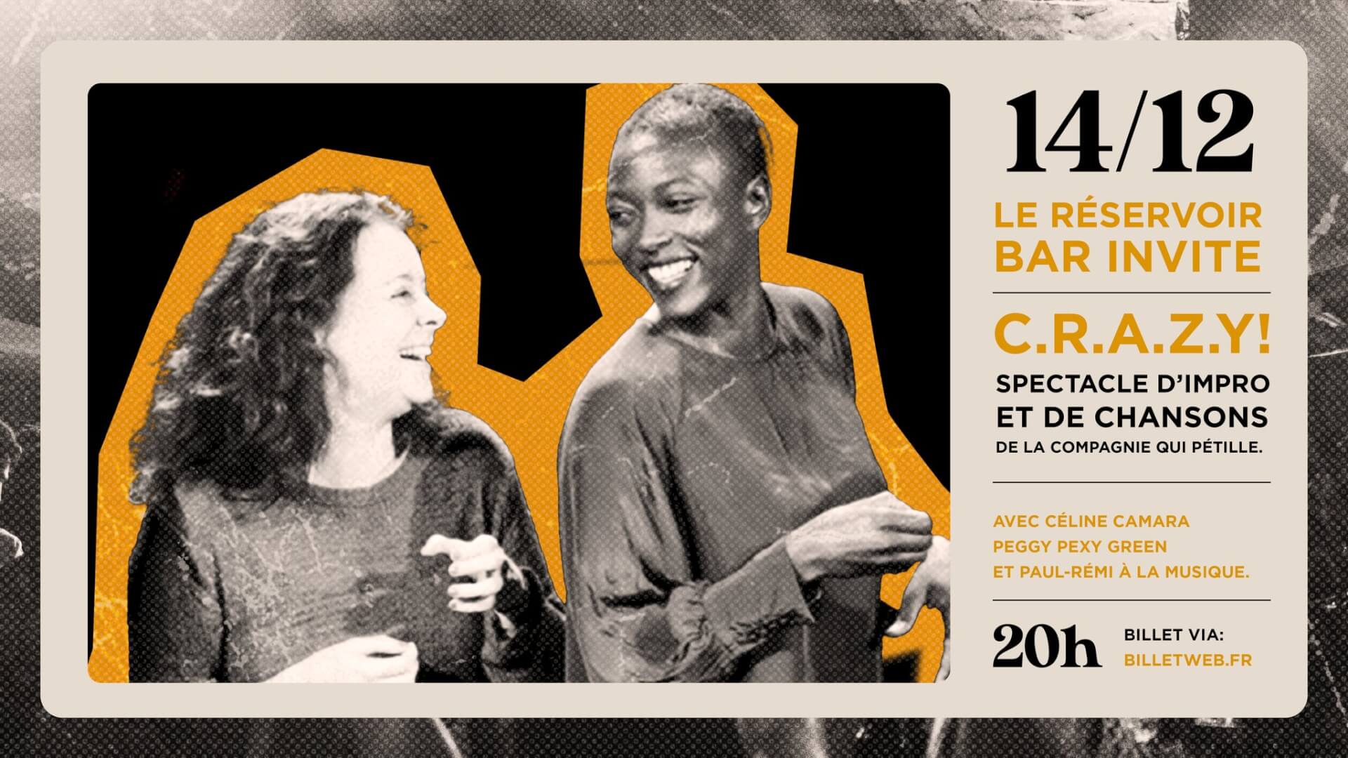 Le Réservoir bar invite C.R.A.Z.Y ! Impro & chansons. | Le Reservoir Bar