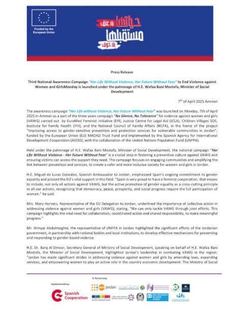 Her life without Violence - Her Future without Fear | EuroMed Feminist ...